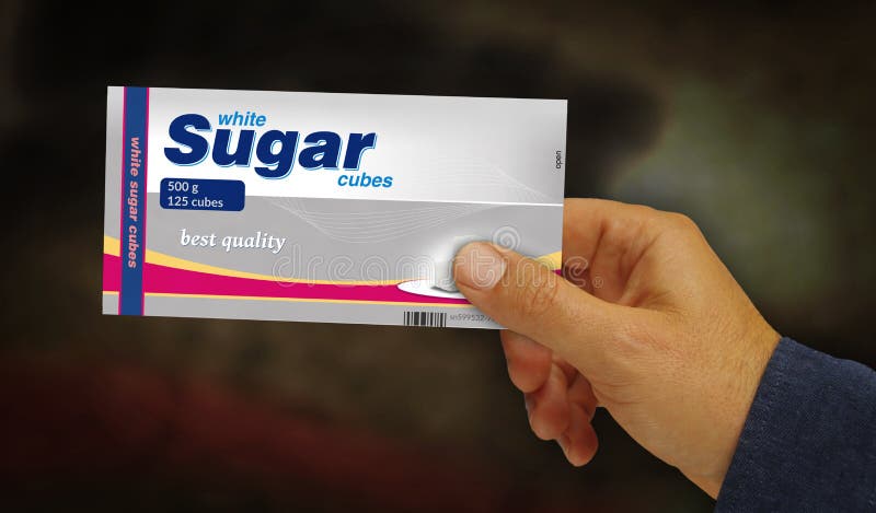 Sugar Cubes Pack Box in Hand 3d Illustration Stock Illustration ...