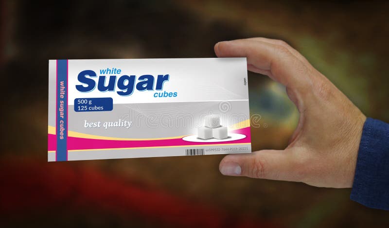 Sugar Cubes Pack Box in Hand 3d Illustration Stock Illustration ...