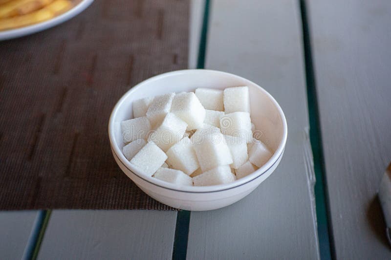 Sugar Cubes on a Plate in a Plate Stock Photo - Image of diet, health ...