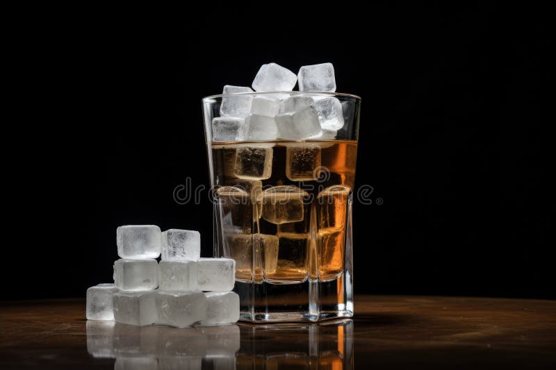 Sugar Cubes Stacked in a Glass beside an Open Soda Can Stock Photo ...