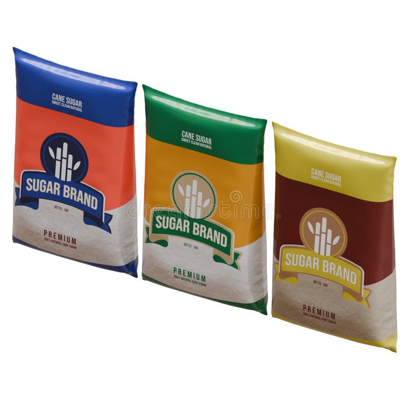 Sugar 3D Design Element Isometric View in 3 Variant Stock Illustration ...