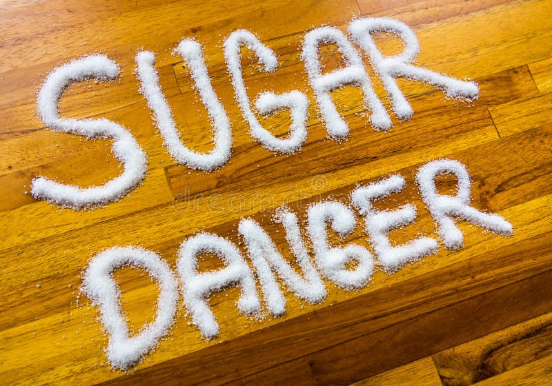 Danger of Sugar. Harm White Sugar Concept Forming a Skull. with Text ...