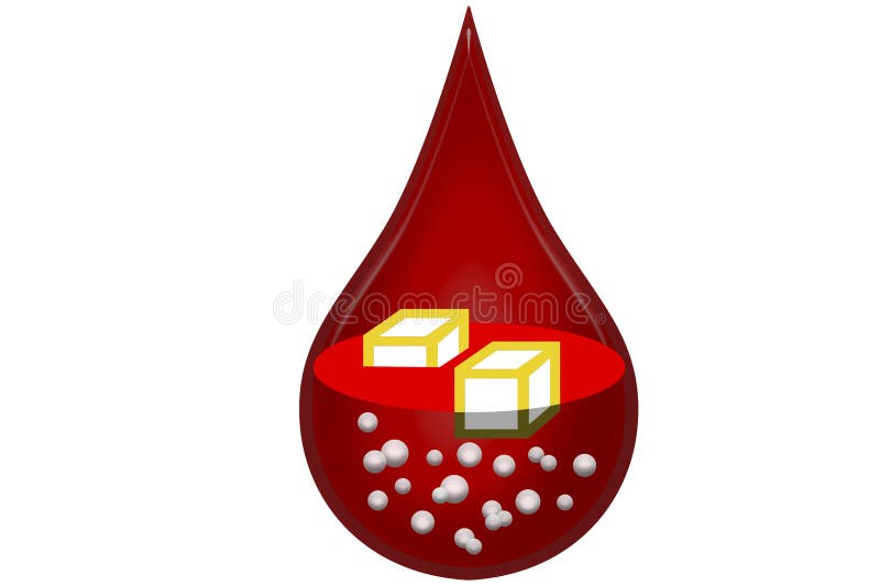 Sugar Dissolves in Blood Drop Isolated Stock Illustration ...