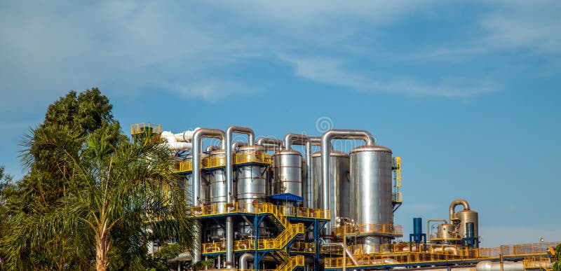 Sugar Factory Industry Line Production Stock Photo - Image of steel ...