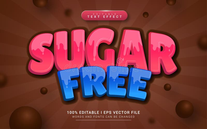 Sugar Free 3d Text Style Effect Template Stock Vector - Illustration of ...