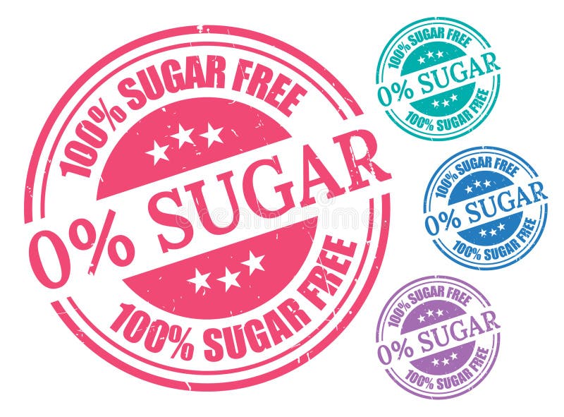 100 Sugar Free Stamp Vector Collection, Grunge Style Zero Sugar Labels ...