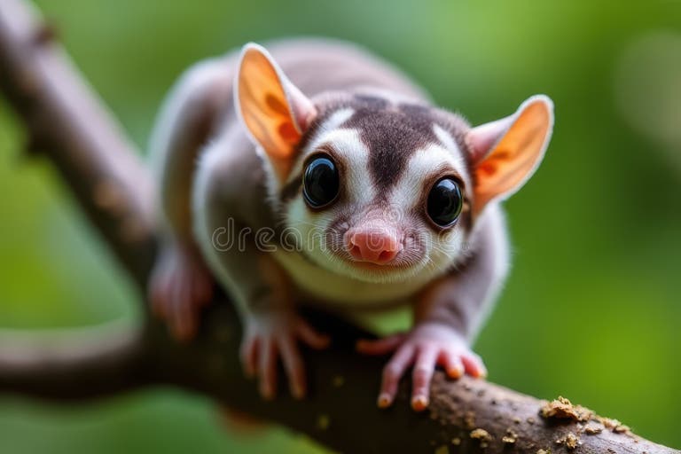 Sugar Glider Tree Adventure Stock Illustration - Illustration of nature ...