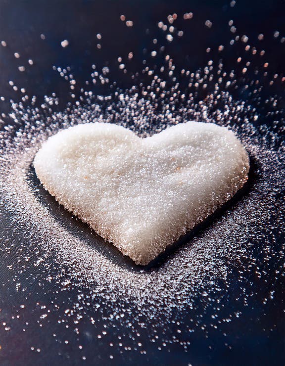 Sugar Heart. Heart Covered in White Sugar Stock Illustration ...