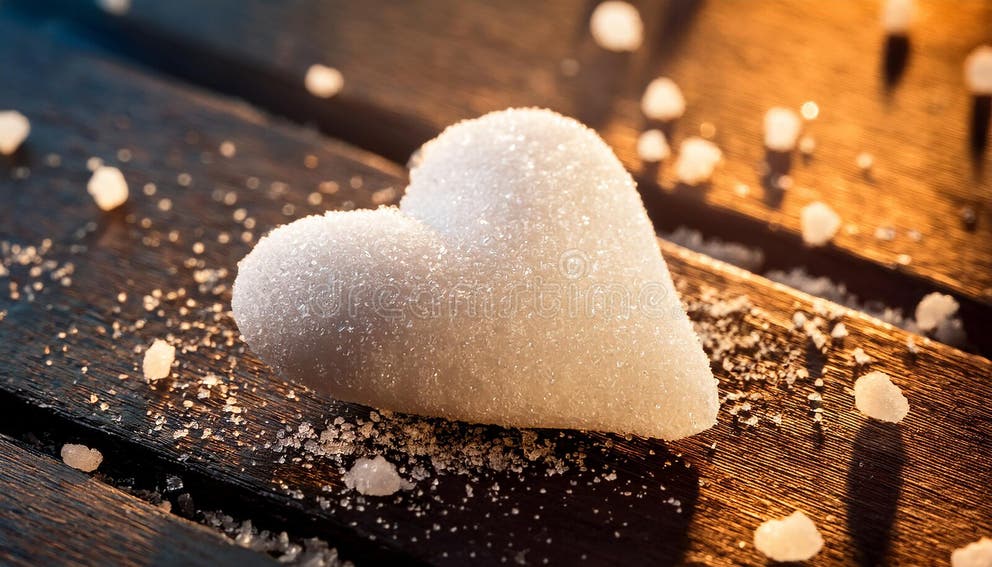 Sugar Heart. Heart Covered in White Sugar Stock Illustration ...