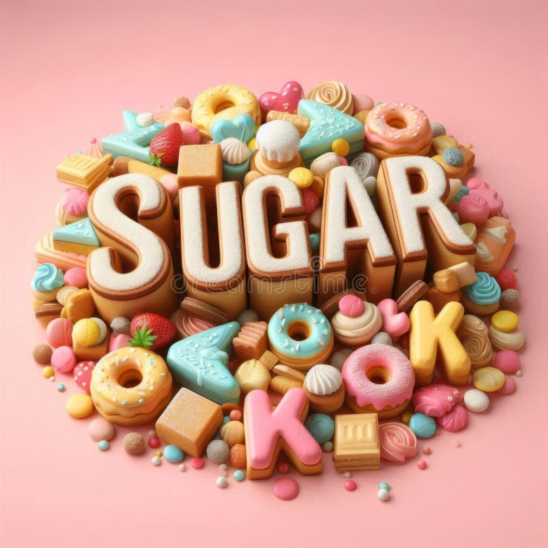 Sugar Letters Piled Together, Sweet Typography Design Stock ...