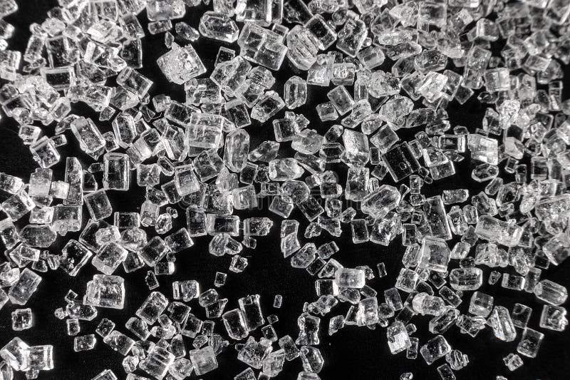 Sugar Micro Crystals Shooted on a Black - Macro Stock Photo - Image of ...