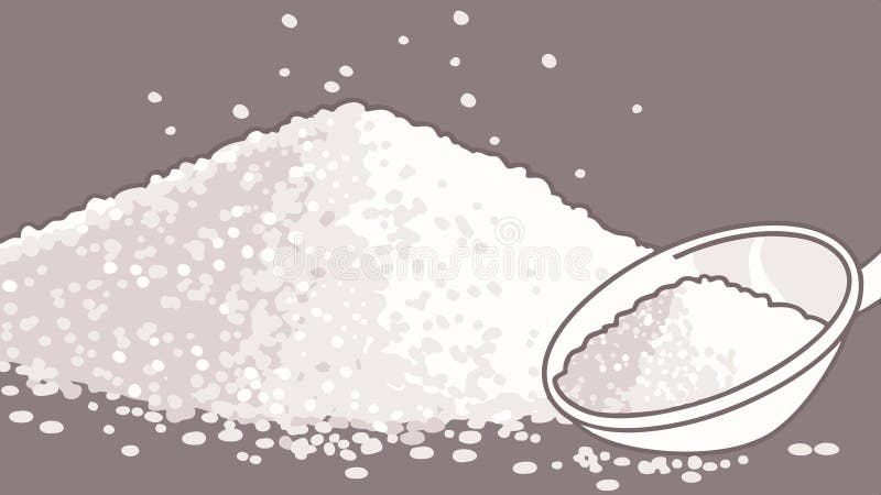 Sugar Pile with Scoop, Sweet Ingredient and Culinary Staple Vector ...