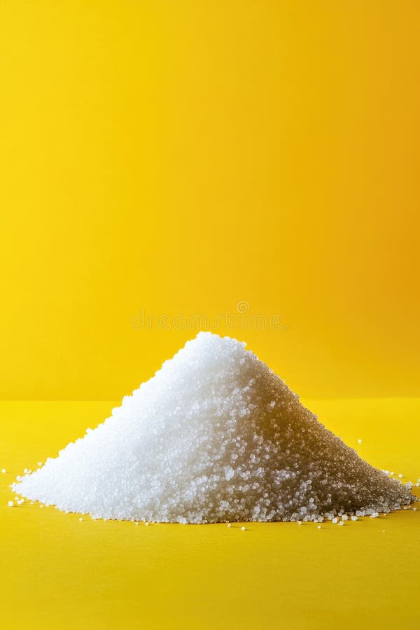 Sugar Pile on Yellow Surface Stock Photo - Image of confectionery ...