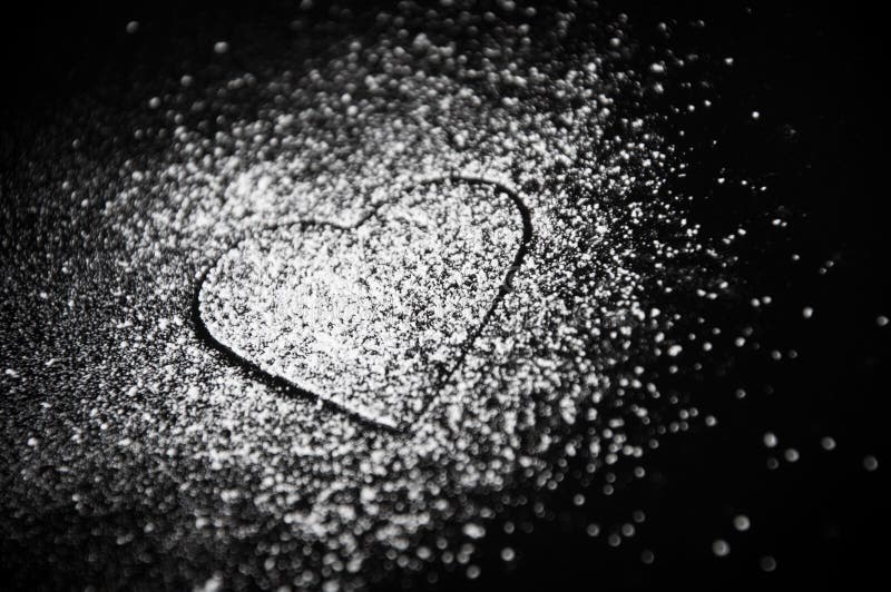 Sugar Powder Heart Horizontal Stock Photo - Image of sugar, close: 46809668