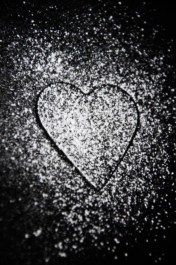 Sugar powder heart stock photo. Image of frame, sweet - 46809362