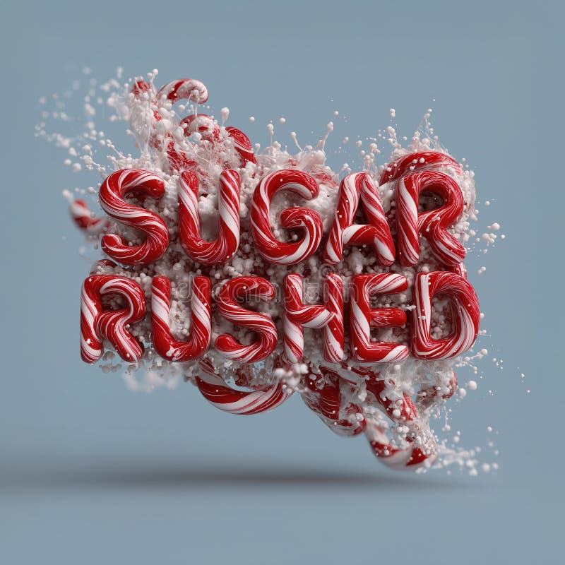 Sugar Rush Exploding Candy Canes Christmas Treat Stock Illustration ...