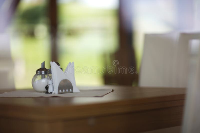 Sugar and Salt on the Table in Cafe Stock Image - Image of empty ...