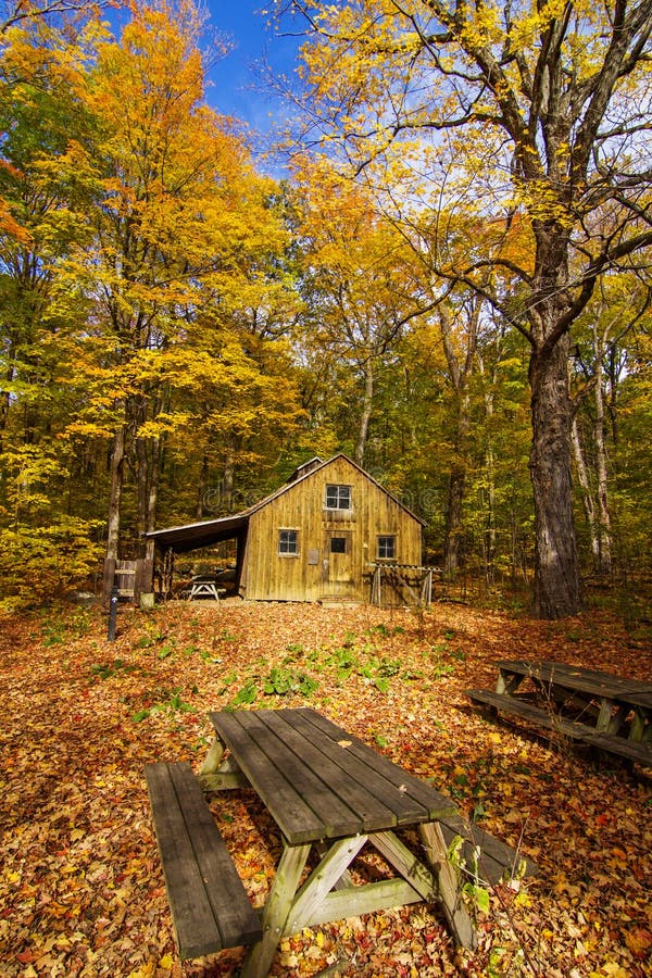 Sugar shack in fall stock photo. Image of sugar, maple - 35028210