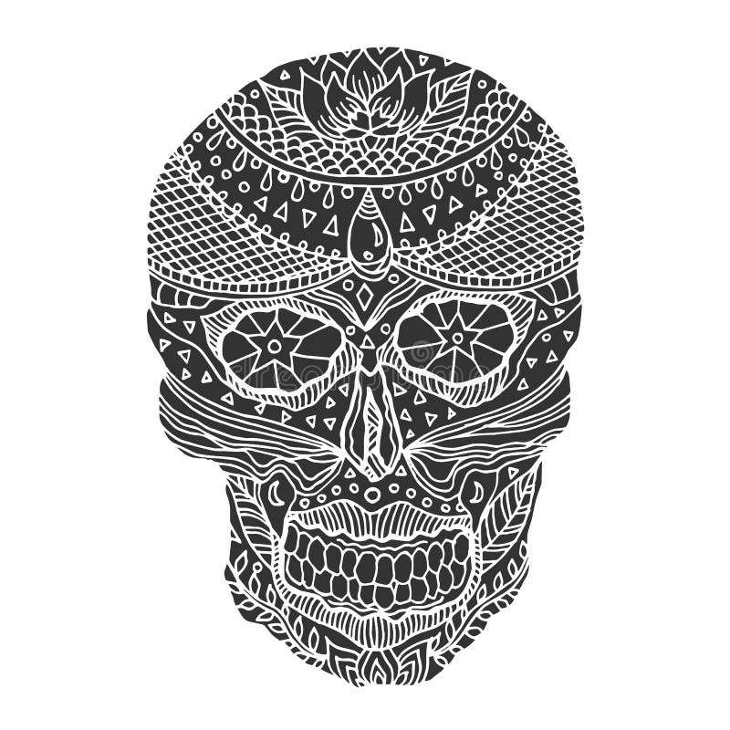 Sugar Skull Day of the Dead Human Head Vector Design Illustration Stock ...