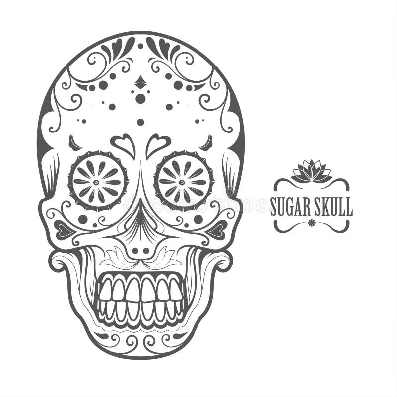 Sugar Skull Vector Illustration Stock Vector - Illustration of pattern ...