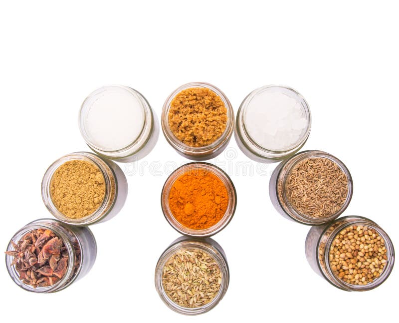Sugar and Spices on White I Stock Image - Image of closeup, glass: 40590167
