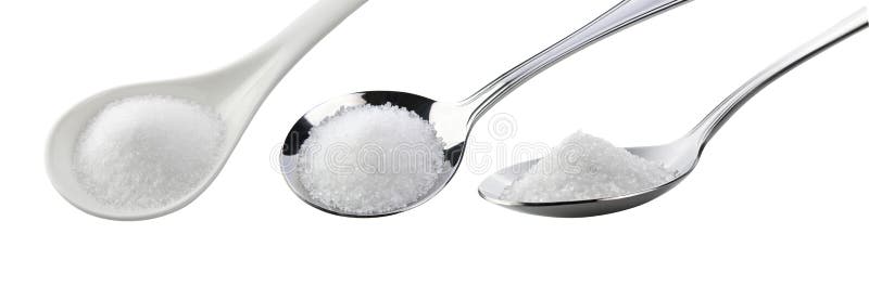 Sugar in spoon on white stock photo. Image of ingredient - 294526168