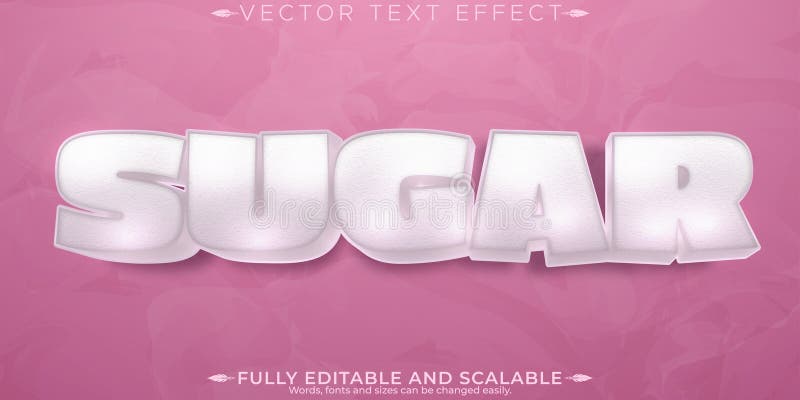 Sugar Text Effect, Editable Soft and Food Text Style Stock Vector ...