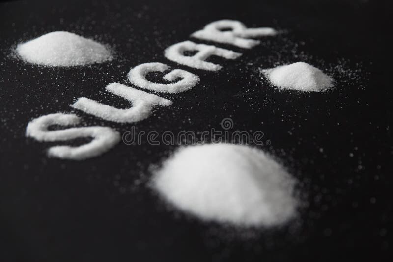 Sugar Word Sugar on Background Branco Imagem de Stock - Imagem de ...