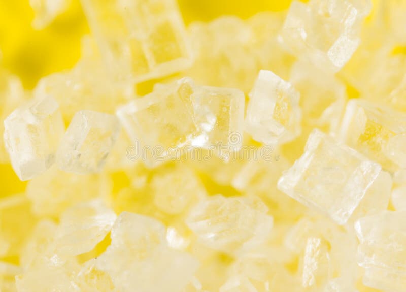 Sugar on a Yellow Background. Super Macro Stock Image - Image of ...