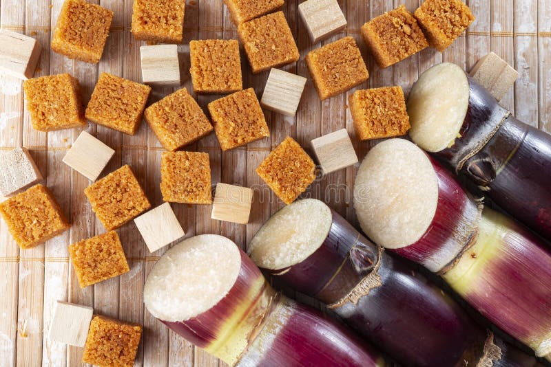 Sugar Cane, Sugar and Panela. Derived from Sugar Cane Stock Photo ...