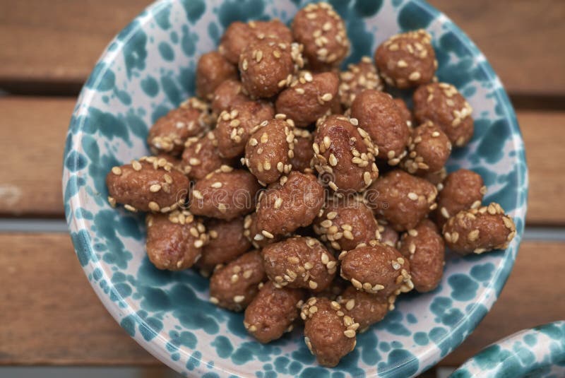 Sugared Peanuts with Sesame Stock Image - Image of tasty, closeup ...