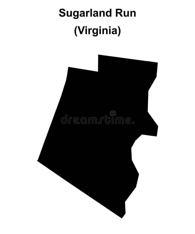Sugarland Run outline map stock vector. Illustration of outline - 357619039