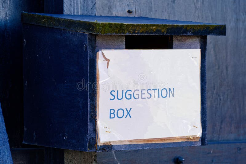 Suggestion Box and Sign at Construction Site Entrance Stock Photo ...