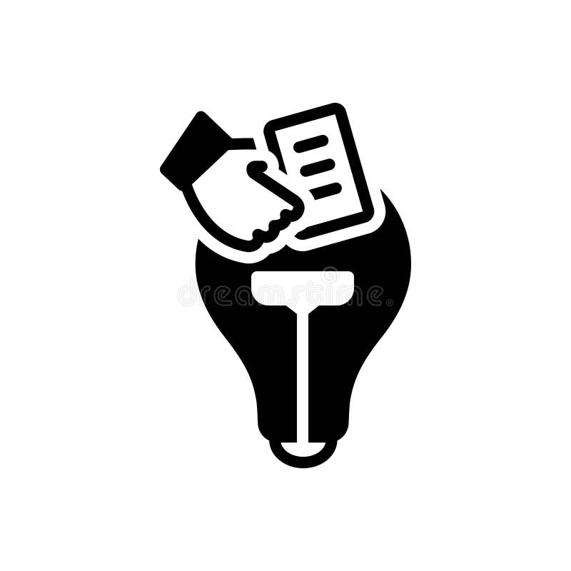Black Solid Icon for Suggestion, Proposal and Idea Stock Illustration ...