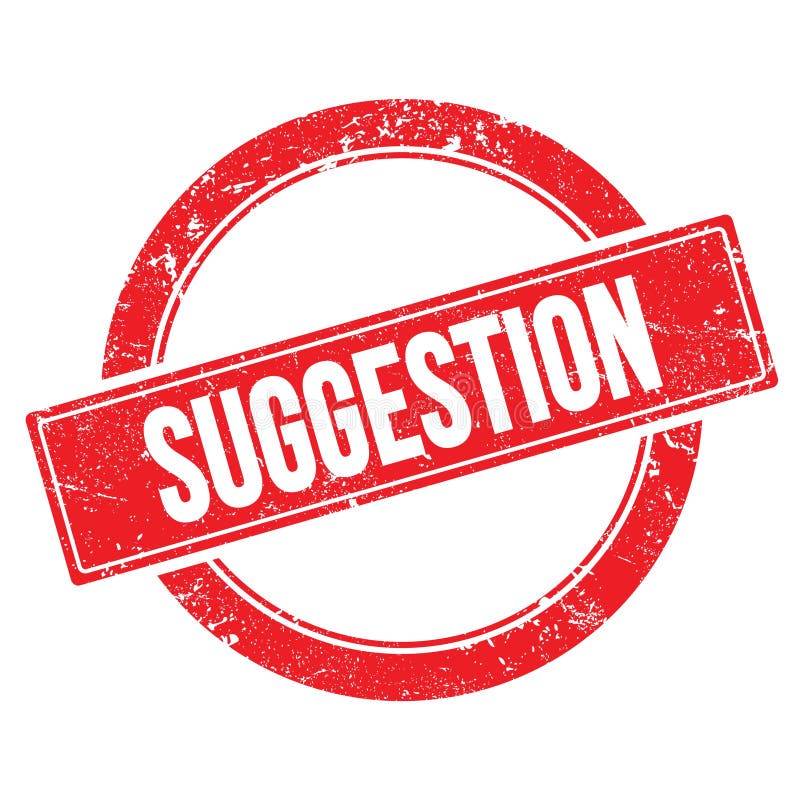 SUGGESTION Text on Red Grungy Round Stamp Stock Illustration ...