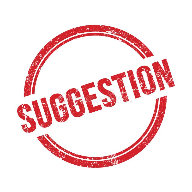 SUGGESTION Text Written on Red Grungy Round Stamp Stock Illustration ...