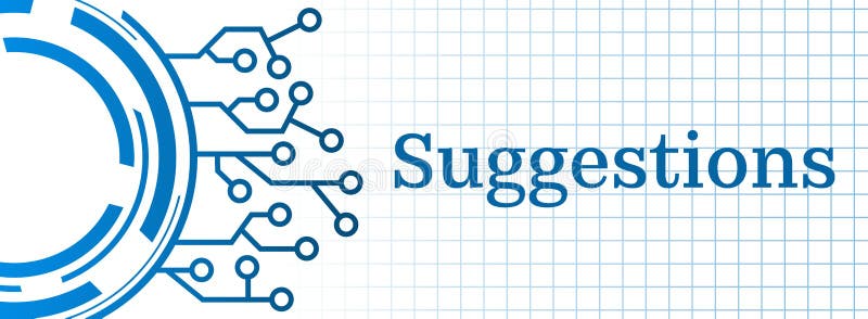 Suggestions Tech Circle Circuit Blue Horizontal Text Stock Illustration ...
