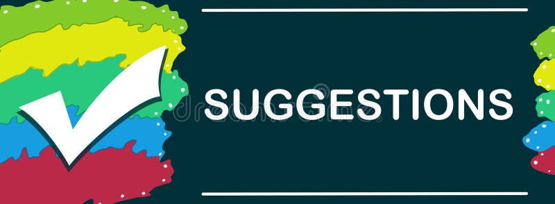 Suggestions Colorful Element Tick Mark Blue Text Horizontal Stock ...