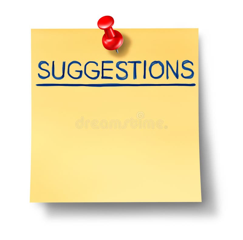 Suggestions List On Yellow Office Note Stock Illustration ...