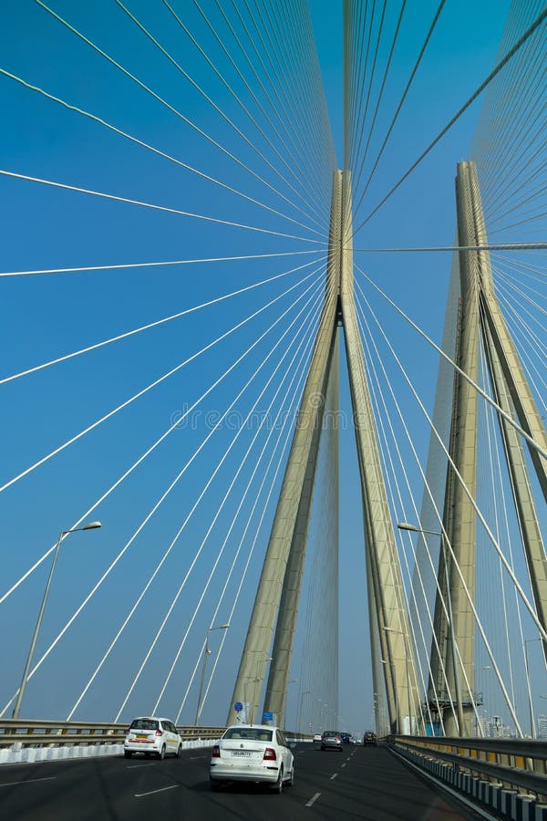 A Suggestive View of a Cable-stayed Bridge Editorial Photo - Image of ...