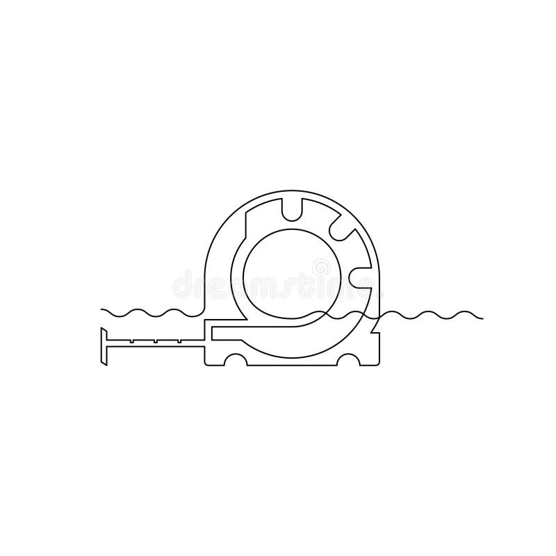 Tape Measure Line Icon in Continuous Line Style Stock Vector ...