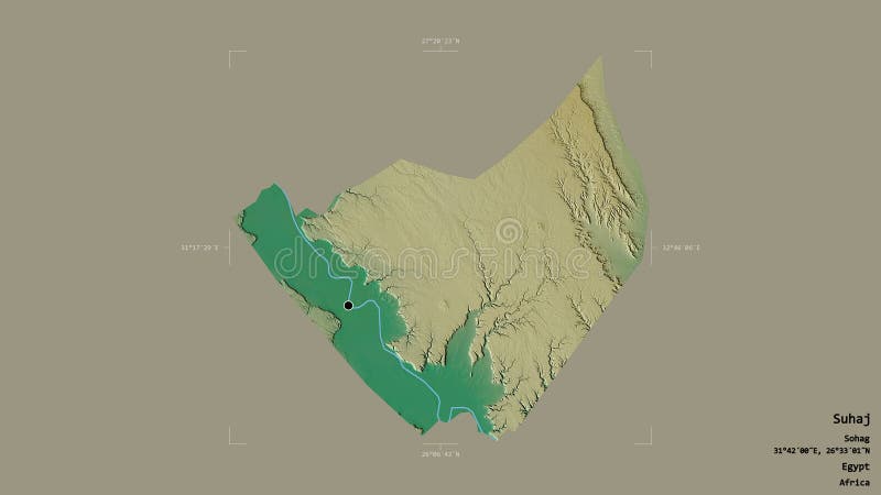 Suhaj - Egypt. Bounding Box. Relief Stock Illustration - Illustration ...