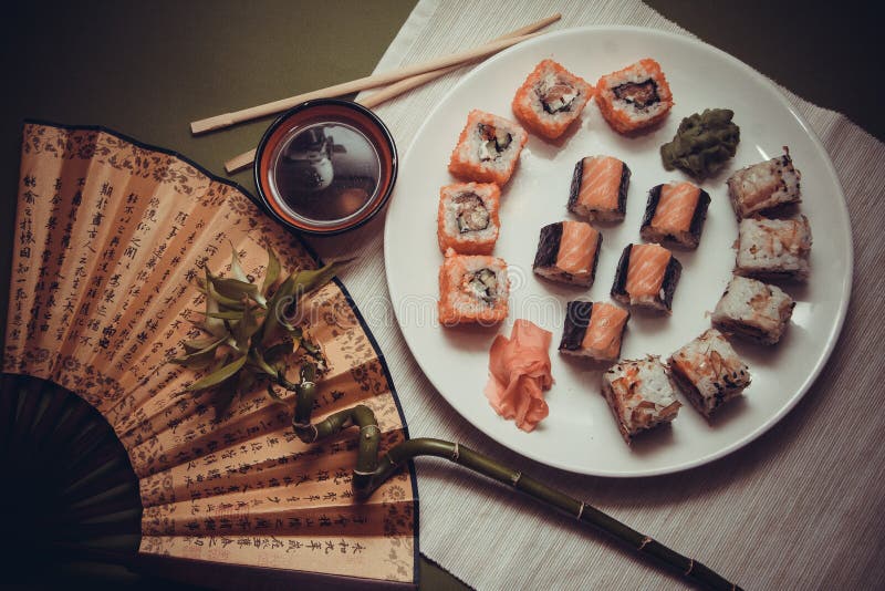 Suhi Set on Grey Background Stock Photo - Image of caviar, nigiri: 63093080