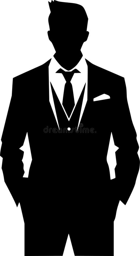 Suit - Black and White Isolated Icon - Vector Illustration Stock Vector ...
