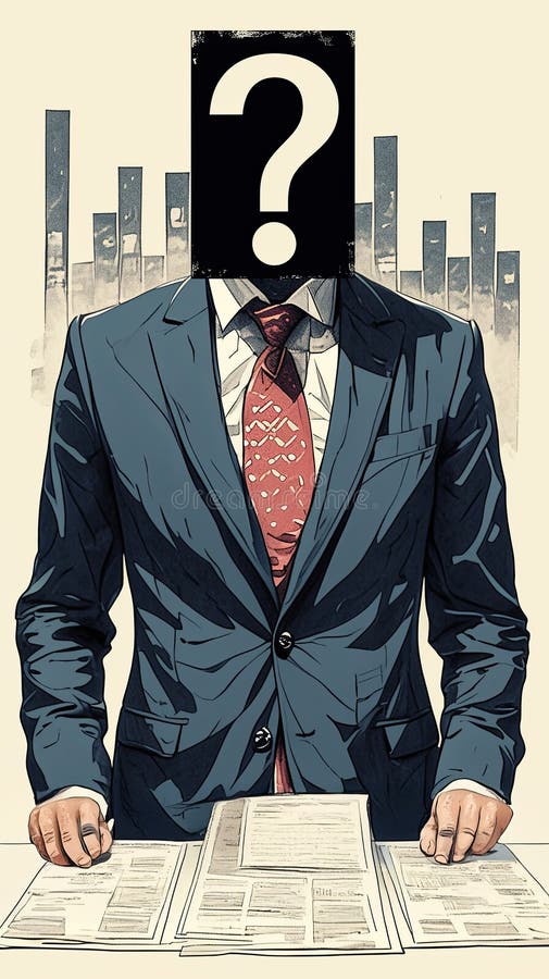 Businessman with Question Mark Face Representing Identity and Data ...