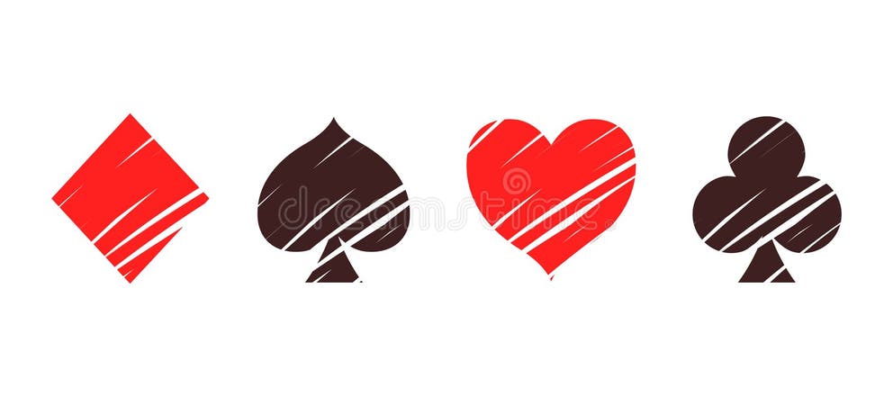 Suit Deck of Symbol Playing Cards on White Background Vector ...