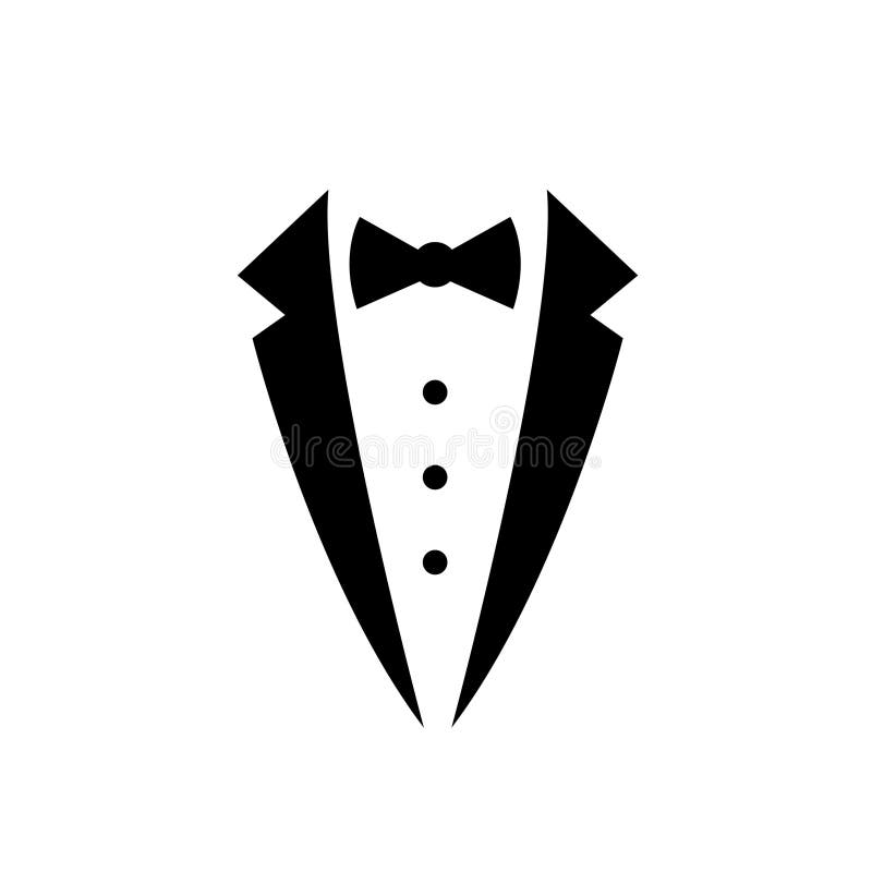 Suit Icon, Black and White, Isolated on White Background Stock Vector ...