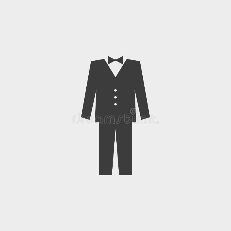 Suit Icon in a Flat Design in Black Color. Vector Illustration Eps10 ...