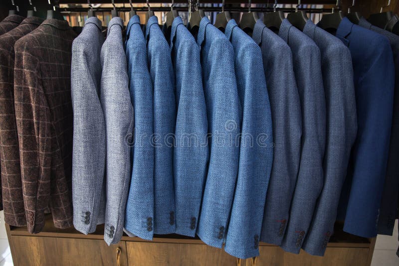 Suit Jacket on Clothes Rack Stock Photo - Image of luxury, market ...