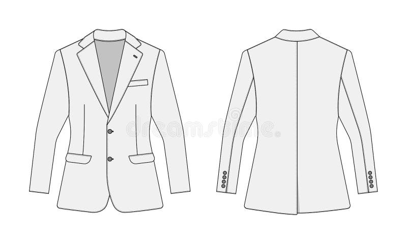 Suit Jacket Vector Template Illustration | White Stock Vector ...
